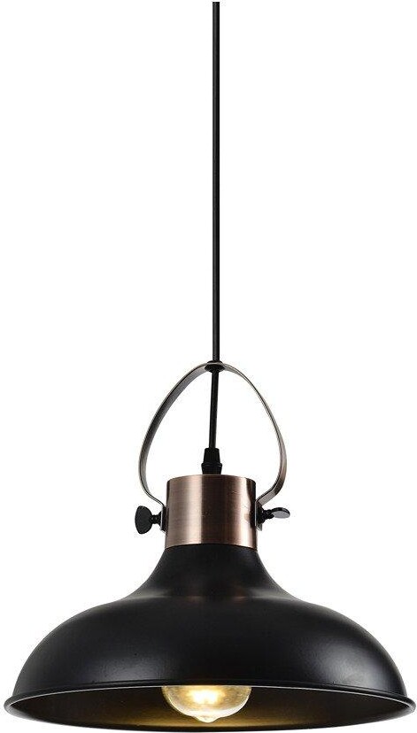 CGC Lighting 'WANDA' Black Dome Ceiling Light With Brushed Brass ...