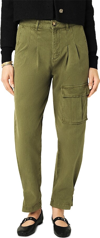 Female ba & sh Maroon High Rise Cropped Cargo Pants - ShopStyle