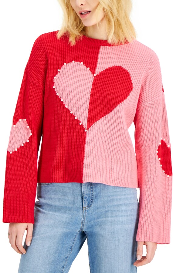 INC International Concepts Heart Intarsia Sweater, Created for Macy's ...