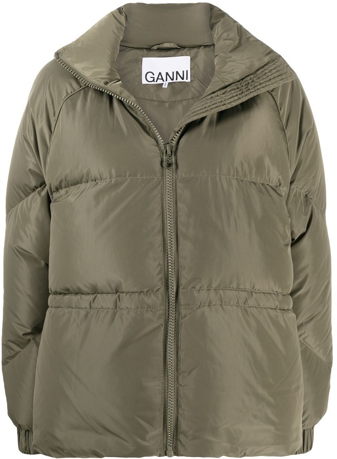 Ganni Oversized Zipped Puffer Jacket - ShopStyle