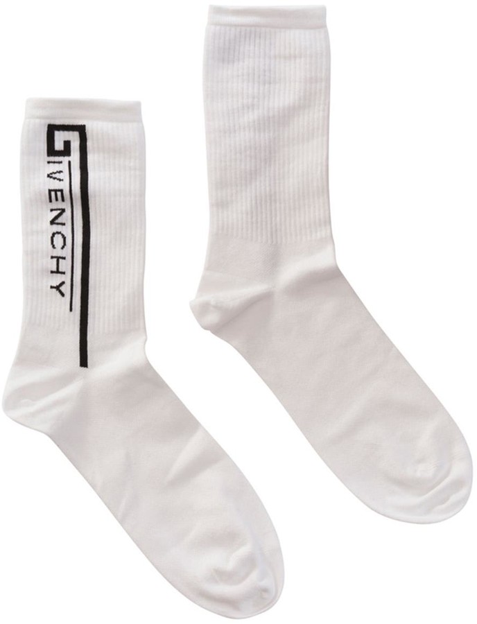 Givenchy Logo Design Socks In White - ShopStyle