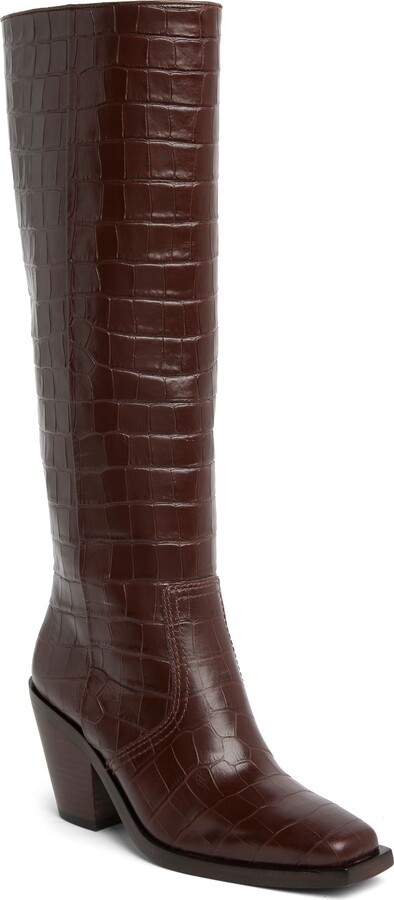 Loeffler Randall Lynn Croc Embossed Leather Boot - ShopStyle