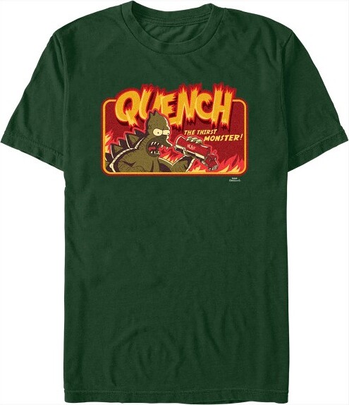 Men's The Simpsons Godzilla Homer Quench the Thirst Monster T-Shirt ...
