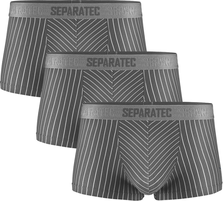 Separatec Men's Boxer Briefs Soft Cotton with Separated Pouches ...