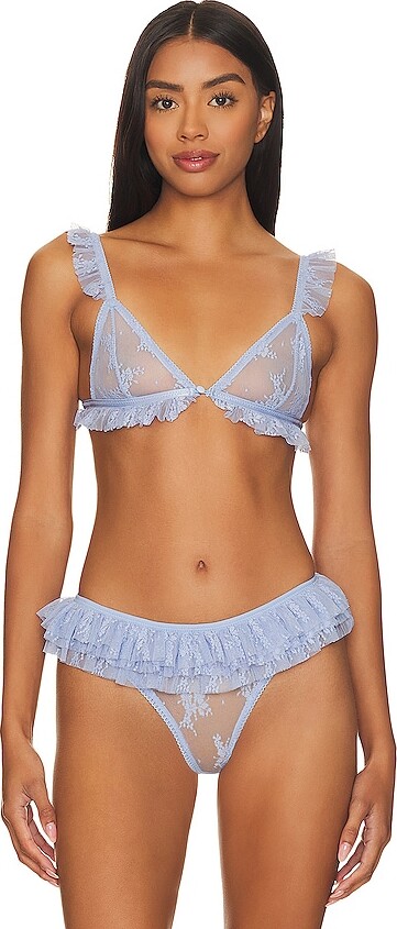 Free People x Intimately FP Feeling Frilly Triangle Bralette In Blue - ShopStyle Bras