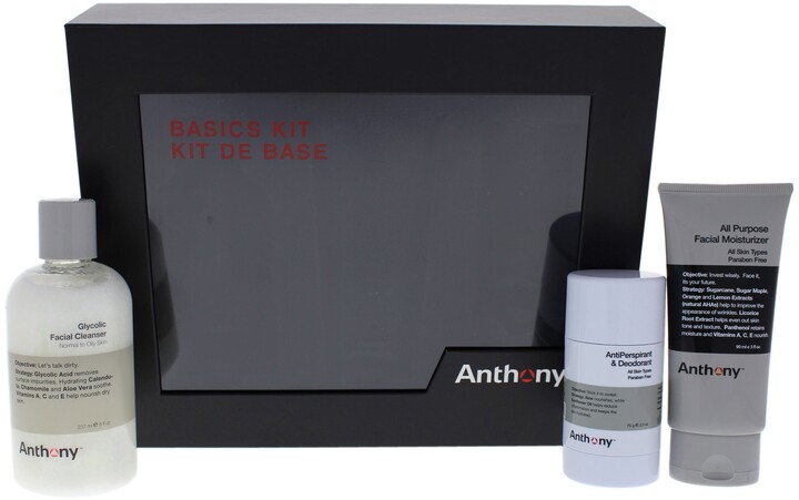 Anthony Logistics For Men Basics Kit by for Unisex - 3 Pc 8oz Glycolic ...