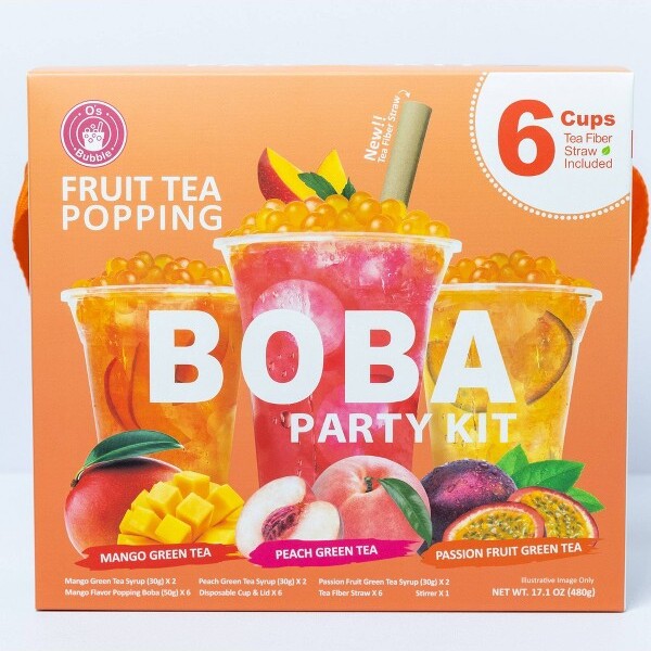 O's Bubble Instant Marbling Popping Boba Party Kit- Peach/Mango/Passion ...