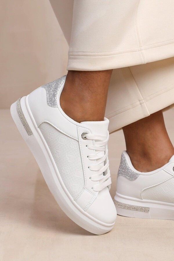 Where's That From 'Tokyo' Crystal Trim With Embossed Detailed Trainers ...