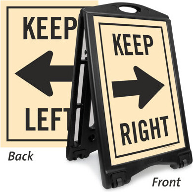 SmartSign Keep Right/Left (With Arrows) Portable Sidewalk Sign ...