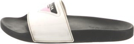 Prada Rubber Graphic Print Slides - ShopStyle