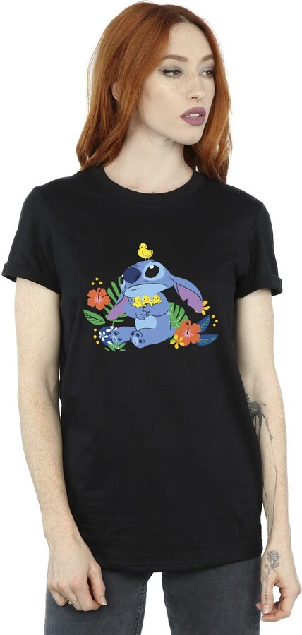 Absolute Cult Disney Women's Lilo & Stitch Birds Boyfriend Fit T-Shirt ...