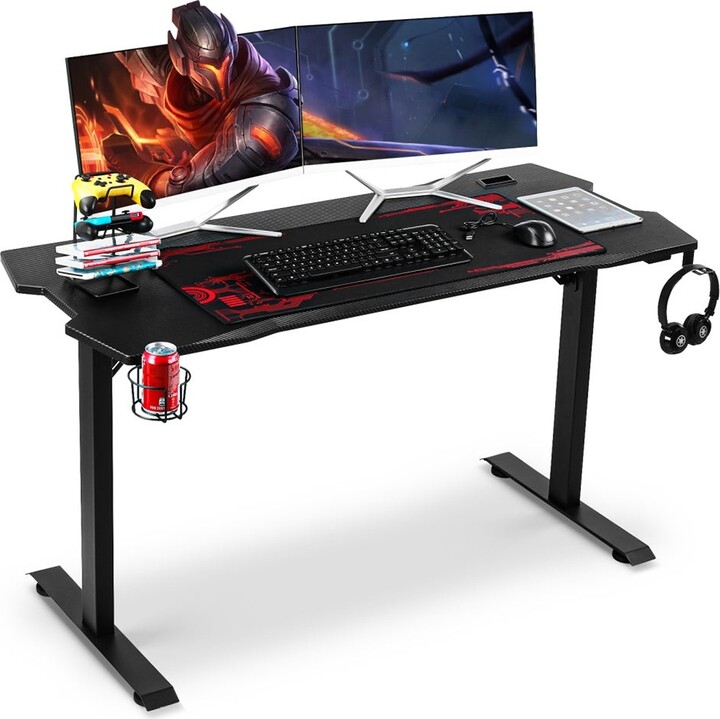 Snake River DÃ©cor 55" T-Shaped Ergonomic Gaming Computer Desk W/ Cup ...