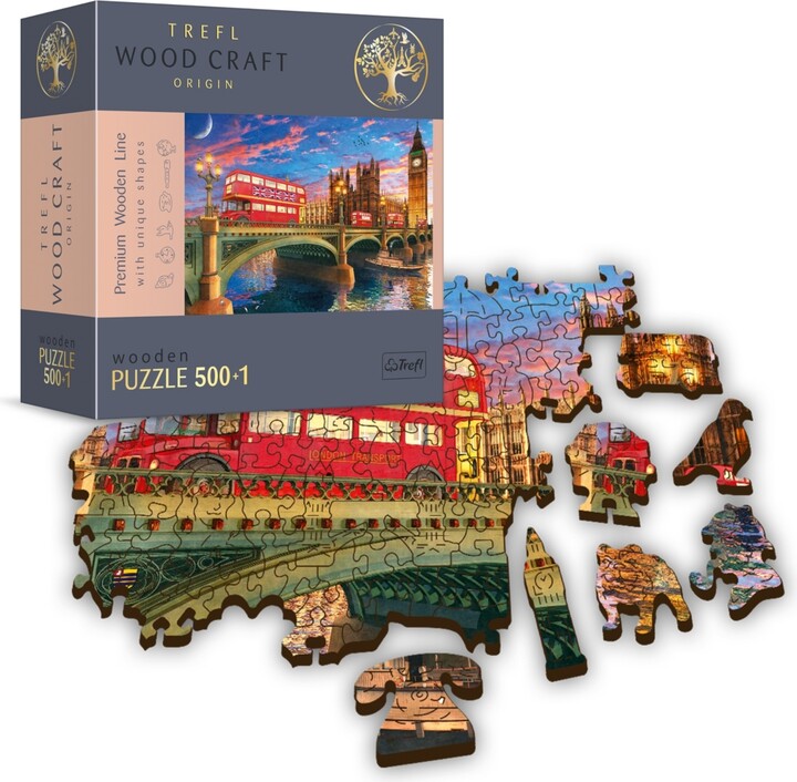 Trefl Wood Craft 501 Piece Wooden Puzzle - Palace of Westminster, Big ...