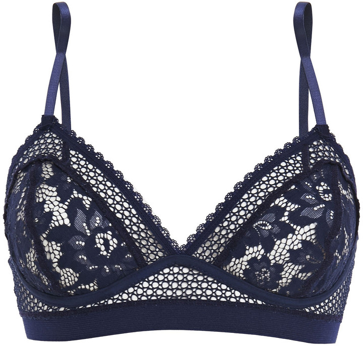 ELSE Petunia Corded Lace And Stretch-mesh Soft-cup Bra - ShopStyle