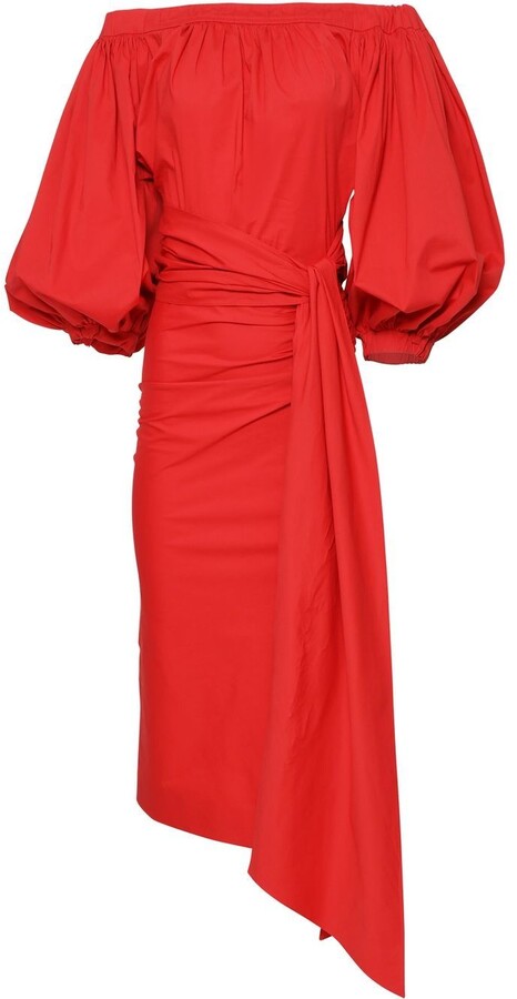 Carolina Herrera Off-Shoulder Puff-Sleeve Dress - ShopStyle