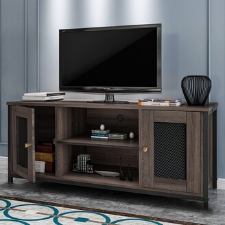 CTEX TV Stand for 45 Inches TV, Industrial TV Stand with Storage Shelf ...