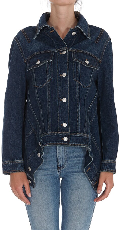 Alexander McQueen A-Line Denim Jacket - ShopStyle