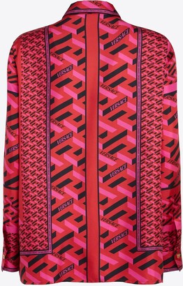 Versace La Greca silk shirt - ShopStyle Tops