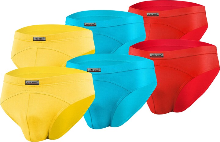 Sesto Senso Men Briefs Microfiber 6 Pack Slips Soft Stretch Panties ...