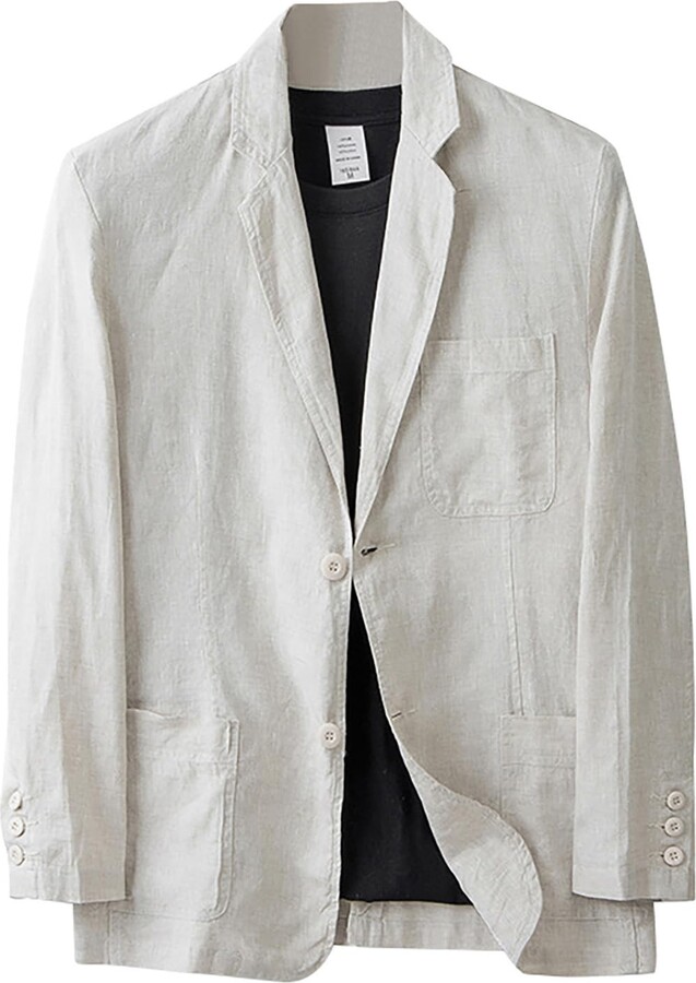 Watopi Summer Jacket Men's Linen Lightweight Sporty Sports Jacket Blazer Men's Summer Large ...