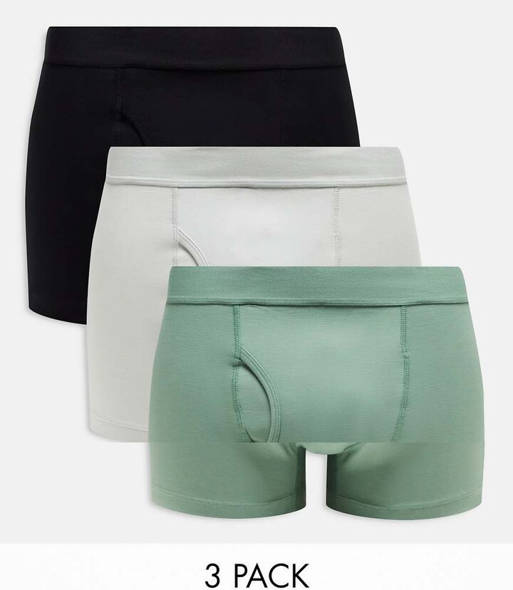 Weekday boxer briefs 3-pack in gray sage and black - ShopStyle