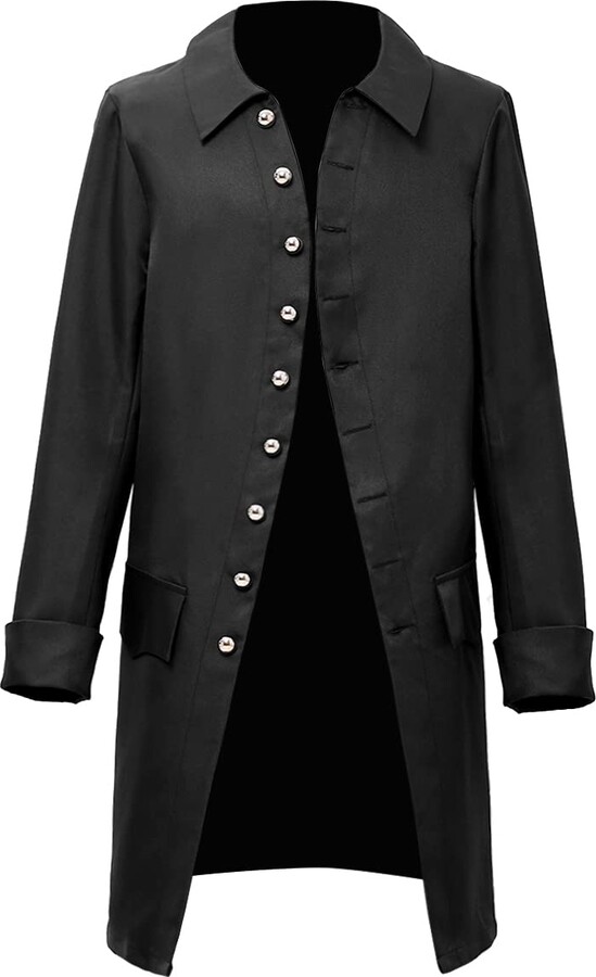BLESSUME Victorian Renaissance Coat Men's Steampunk Jacket (Black 1 ...