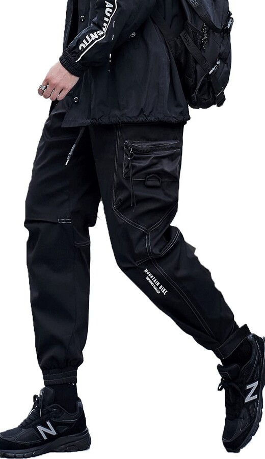 Ambcol Men's Jogger Pants Techwear Hip Hop Harem Pants Streetwear ...