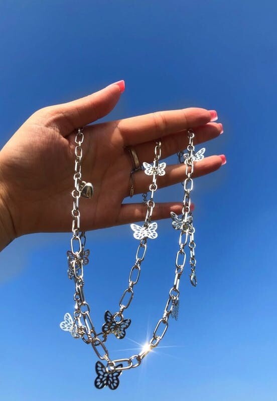 RFLCTVE Y2K Butterfly Chain 00s Belt - OS - ShopStyle Jewelry