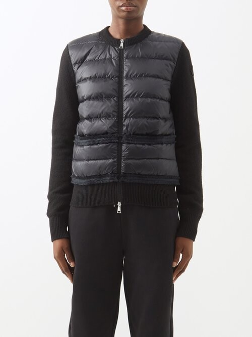 Moncler Quilted Wool And Down Jacket - Black - ShopStyle