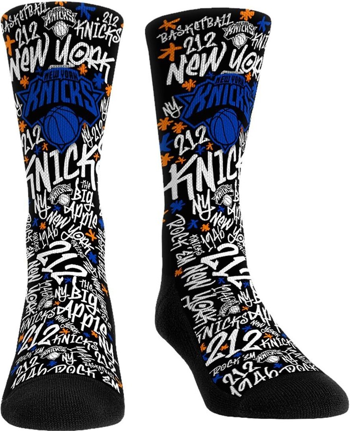 Men's and Women's Rock 'Em Socks New York Knicks Graffiti Crew Socks ...