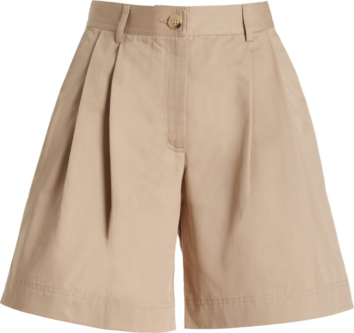 Totême Pleated Cotton-Twill shorts - ShopStyle