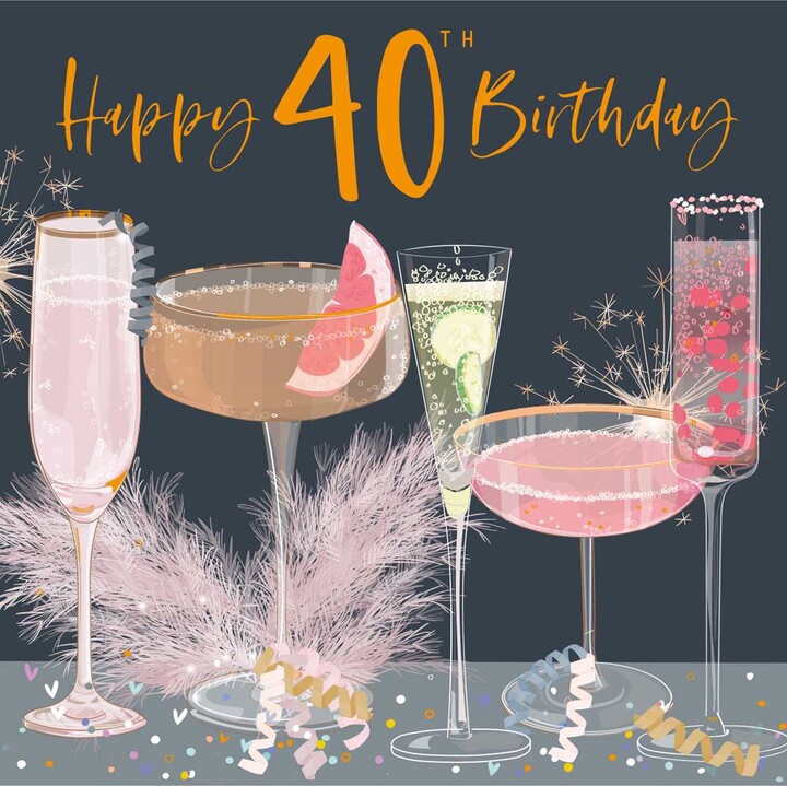 Belly Button Designs Cocktails 40th Birthday Card - ShopStyle