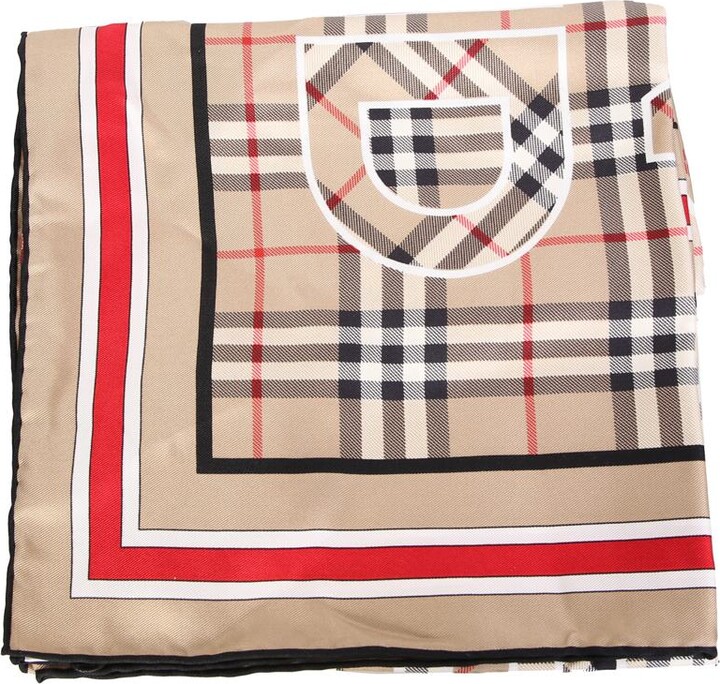 Burberry Vintage Check Logo Print Scarf. Iconic And Timeless Print ...