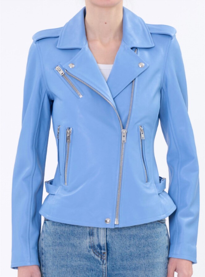 IRO Newhan Jacket In Azure Blue - ShopStyle