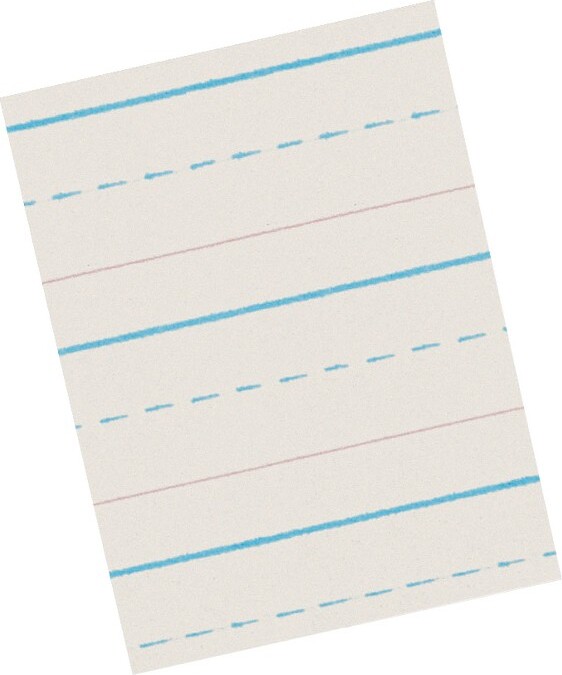 School Smart Red & Blue Newsprint Paper, 1/2 Inch Long Way Ruled, 11 x ...