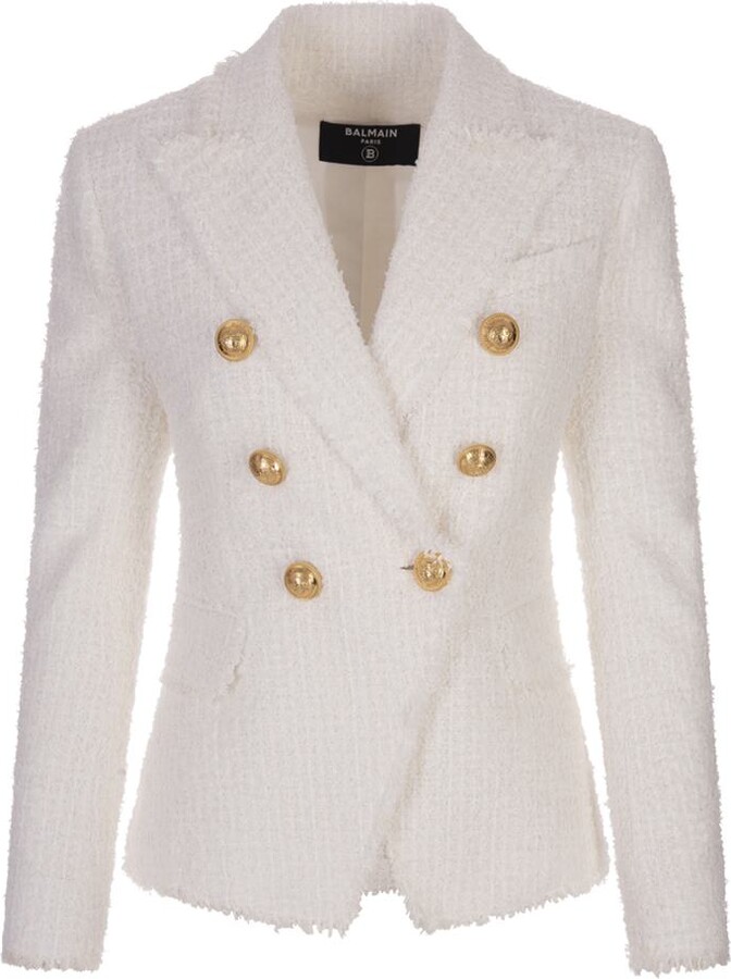 Balmain 6 Buttons Jacket In Tweed - ShopStyle Blazers