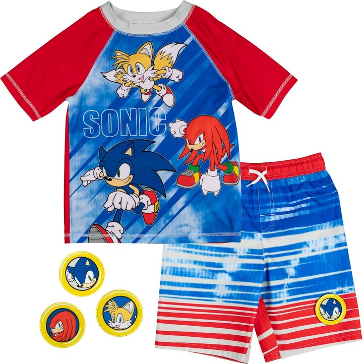 Sonic the Hedgehog Knuckles The Tails Little Boys Rash Guard and Swim ...