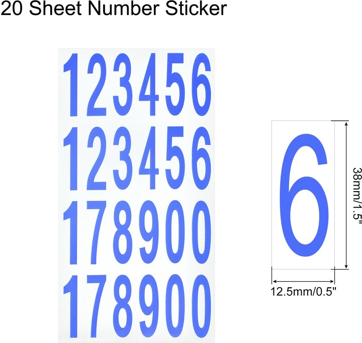 Unique Bargains Number Stickers Mailbox Self Adhesive Numbers for Residence, 20 Sheets ...