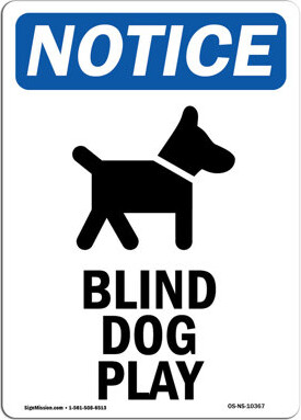 SignMission Blind Dog at Play Sign with Symbol - ShopStyle Pet Crates ...