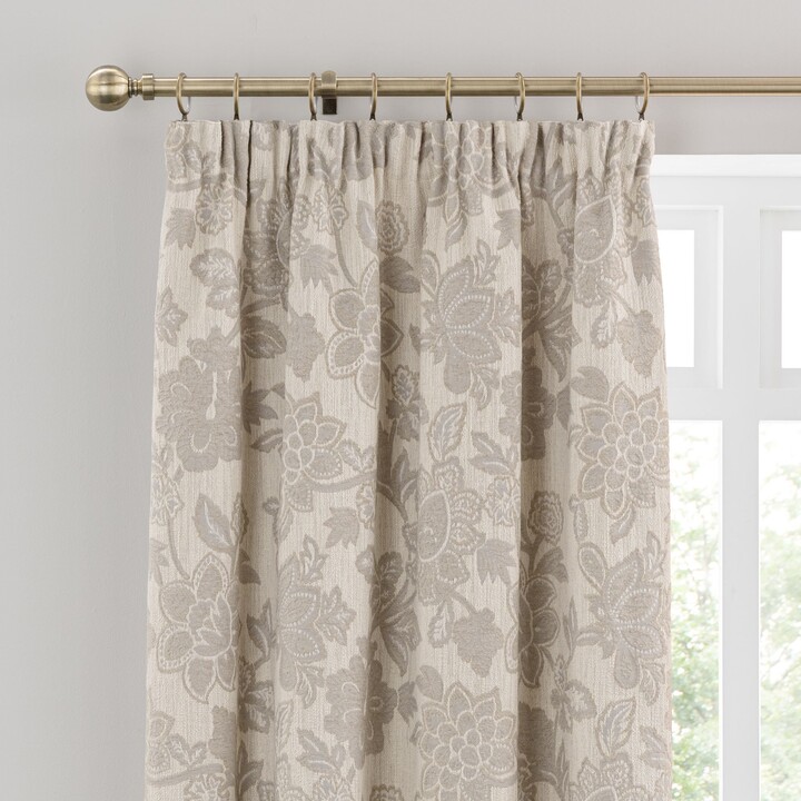 Dorma Samira Natural Pencil Pleat Curtains Natural - ShopStyle