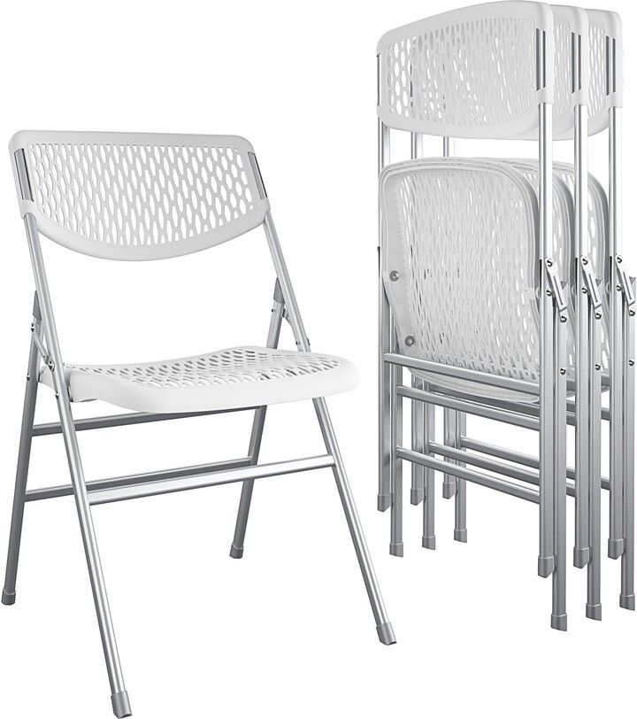 EPOWP Ultra Comfort Commercial XL Plastic Folding Chair, 300 lb. Weight ...