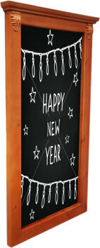 FixtureDisplays Wood Deluxe Menu Board, Black Signage Board, Wall ...