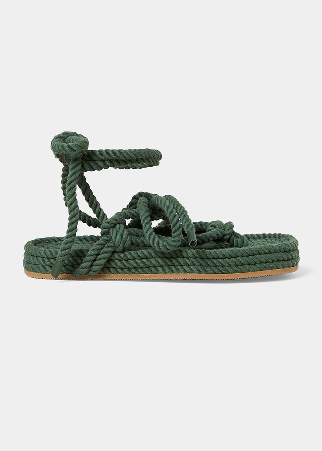 Loeffler Randall Moriah Rope Ankle-Tie Thong Sandals - ShopStyle