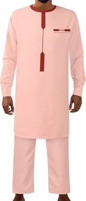 Berimaterry Men's Muslim Arabic Suit Set Striped Middle East Suit Men's ...