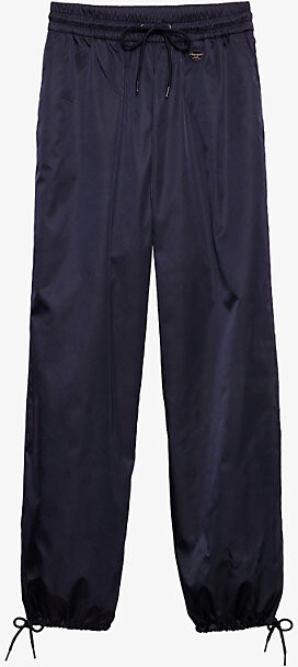 Prada Womens Blue Triangle-Logo Relaxed Re-Nylon Jogging Bottoms 10 ...