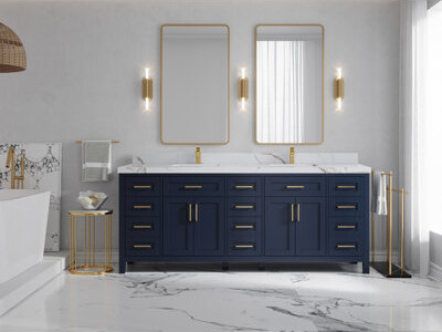 Willow Collections Cambridge 84 In. W X 22 In. D Double Sink Bathroom ...
