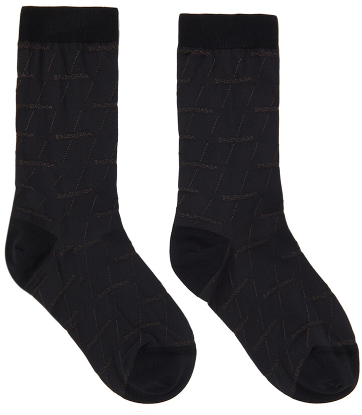 Balenciaga Black BB Tight Socks - ShopStyle