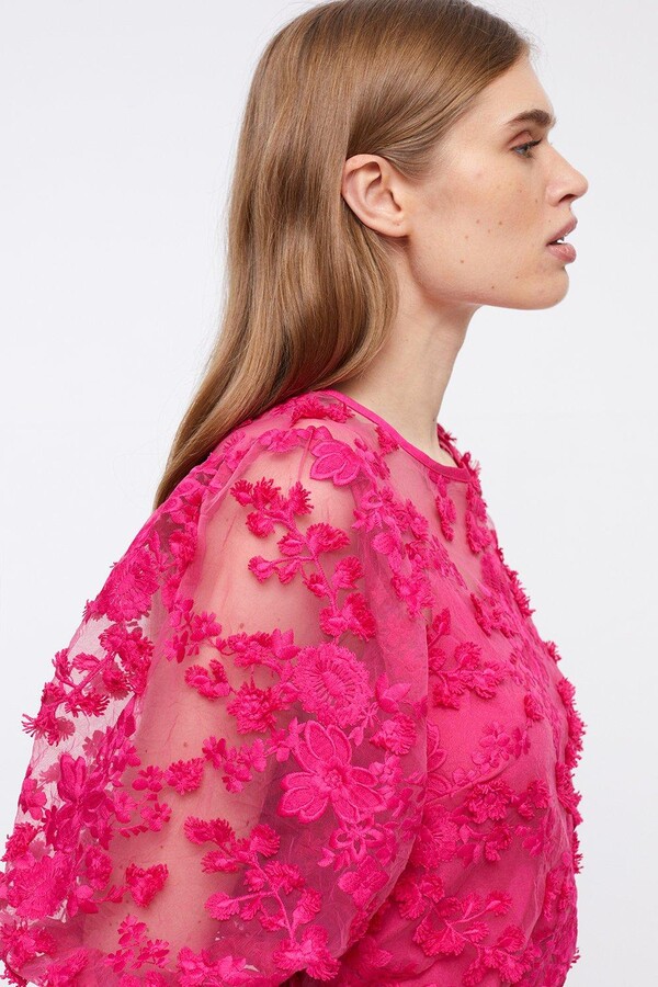 Organza Puff Sleeve Top - ShopStyle