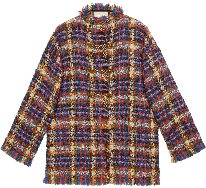 Gucci Checked Tweed Jacket - ShopStyle
