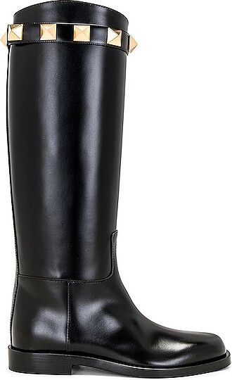 Valentino Garavani Roman Stud Boot in Black - ShopStyle